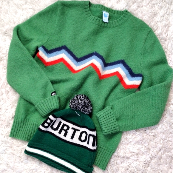Burton | Sweaters | Vintage Retro Burton Gorpcore Ski Snowboard Wool ...